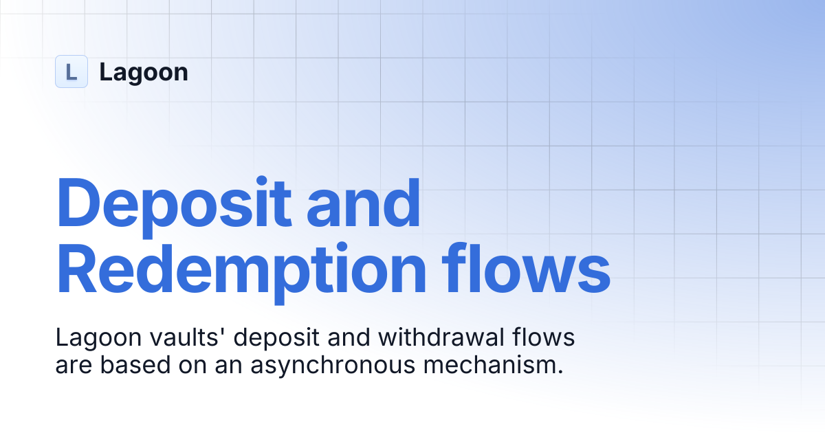 Deposit and Redemption flows | Lagoon